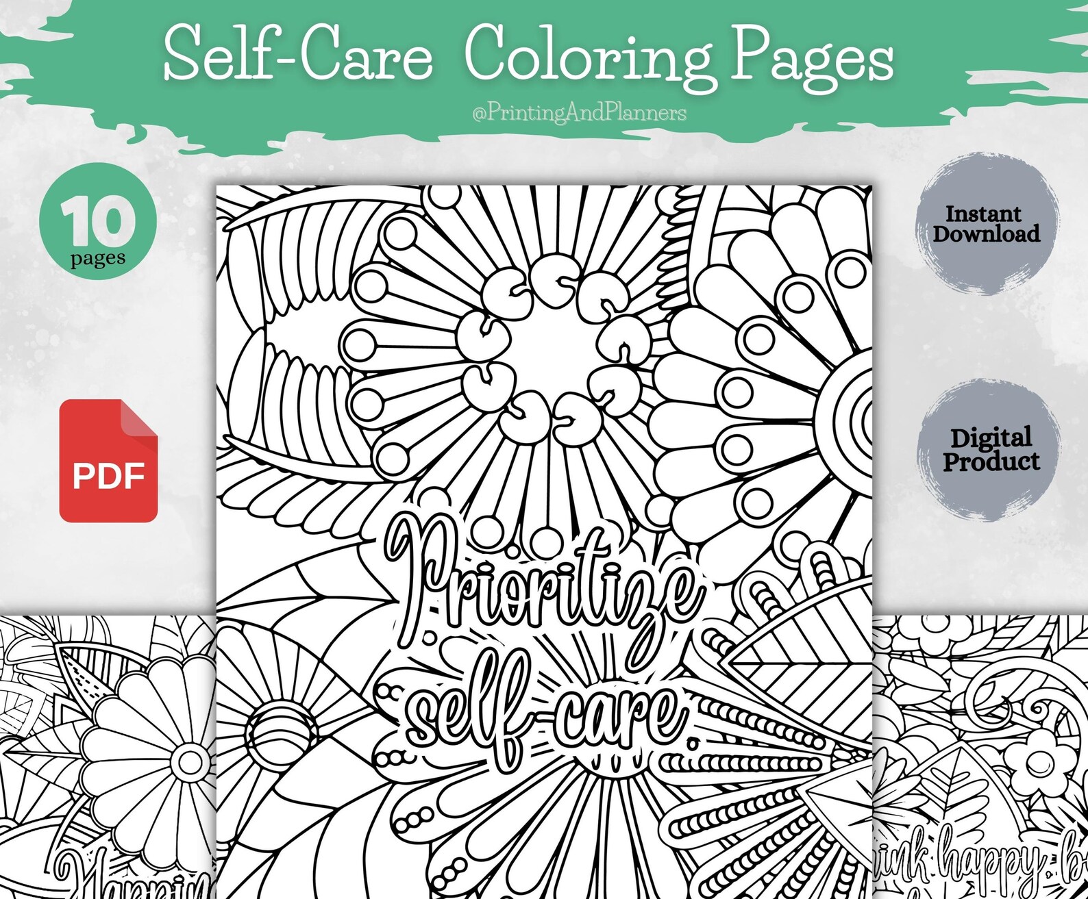 Printable Adult Colouring Pages With Positive Affirmations for Self ...