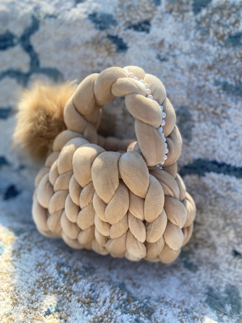 Mini Chunky Yarn Bag, Velvet Yarn Purse, Crochet Bag, Handmade Bag - Etsy