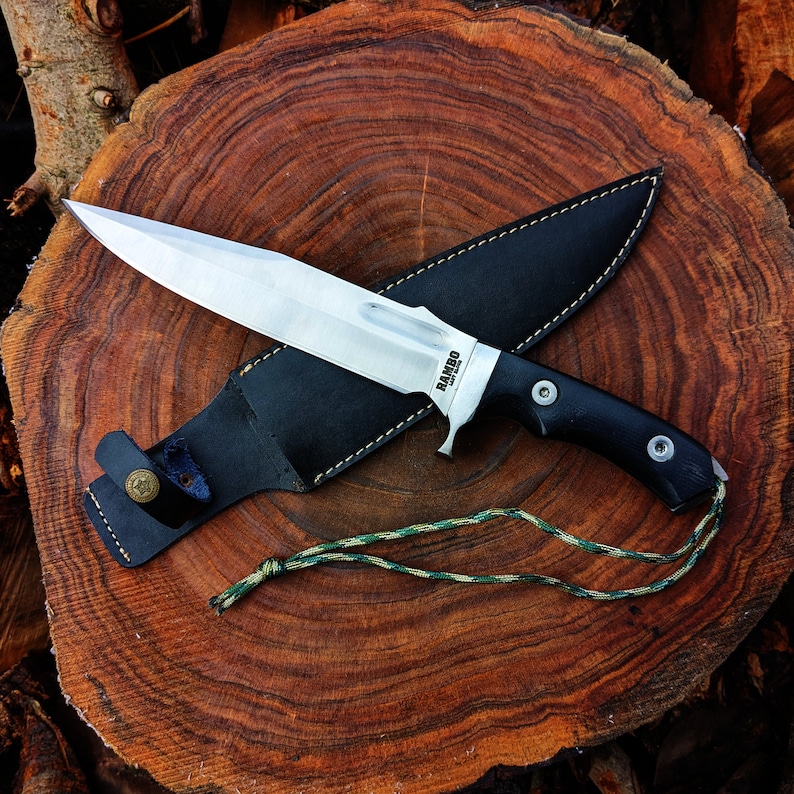 Rambo V Last Blood Replica Bowie Knife: Stainless Steel With Leather ...