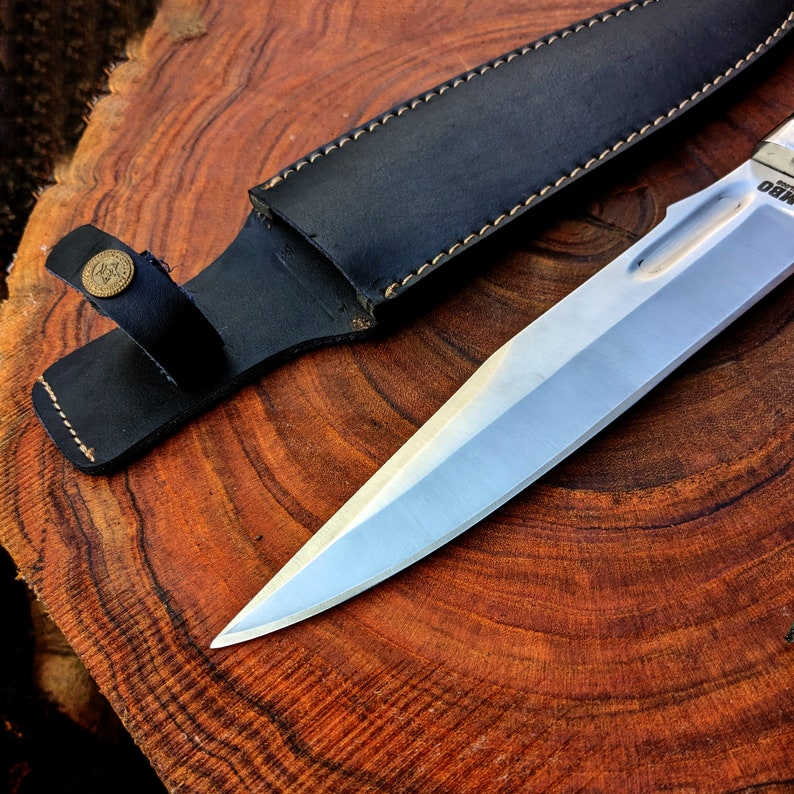 Rambo V Last Blood Replica Bowie Knife: Stainless Steel With Leather ...