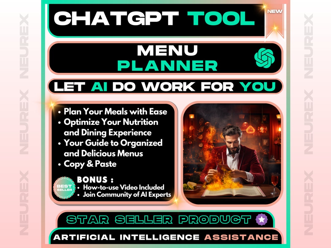 How to Create Perfect Menus Menu Planner Chatgpt Prompt Meal - Etsy