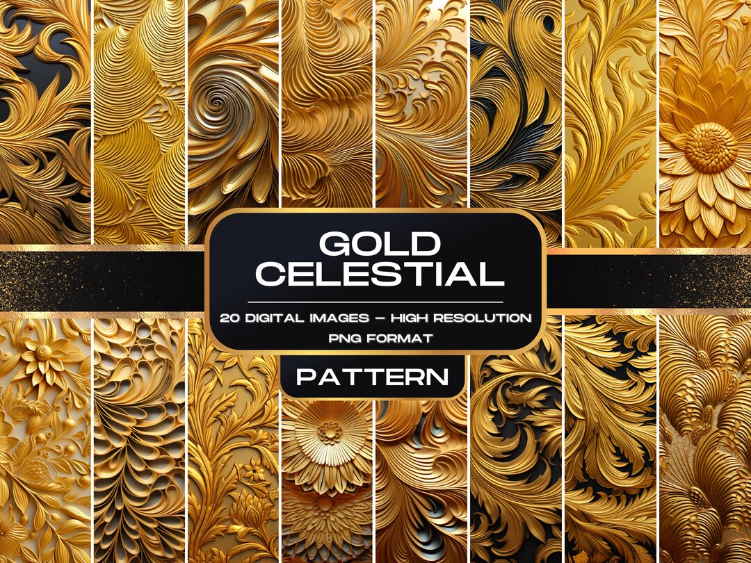 Gold Digital Paper, Luxurious Gold Textures, Elegant Scrapbooking ...