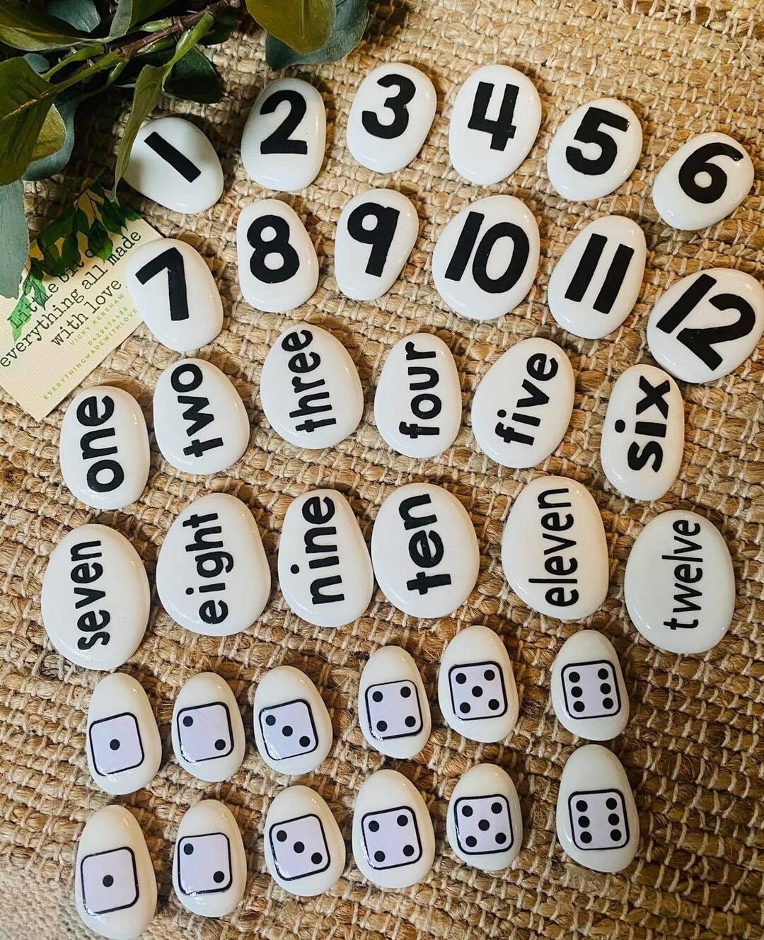 Number Match Stones - Etsy