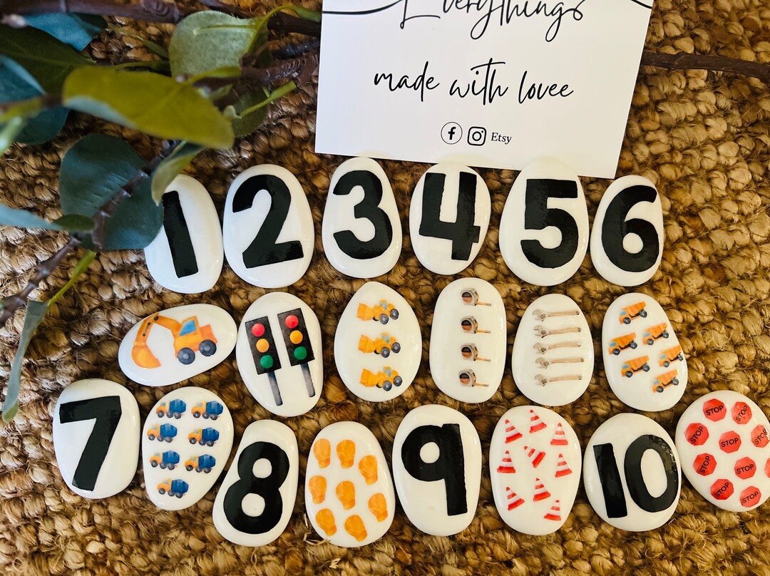 Number Match Stones Various Designs - Etsy