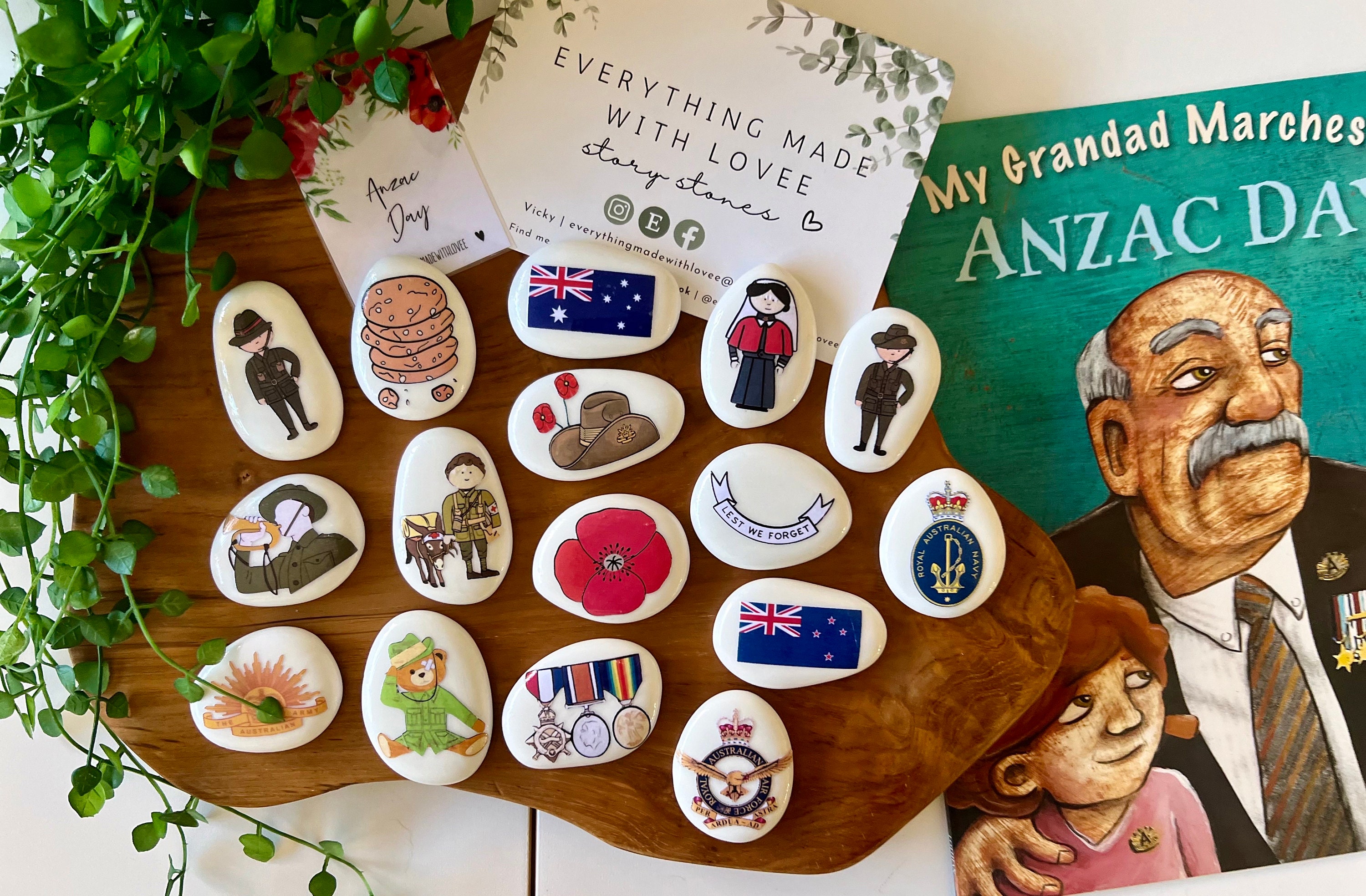 Anzac Day Story Stones - Etsy Australia