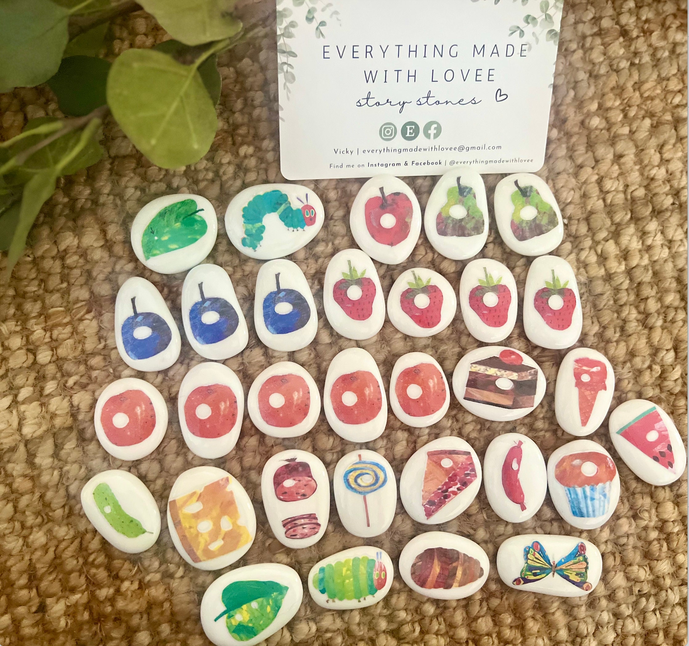 The Very Hungry Caterpillar Story Stones - Etsy Australia