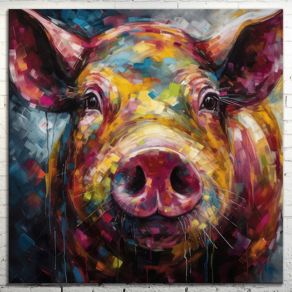 Pig Painting - Etsy