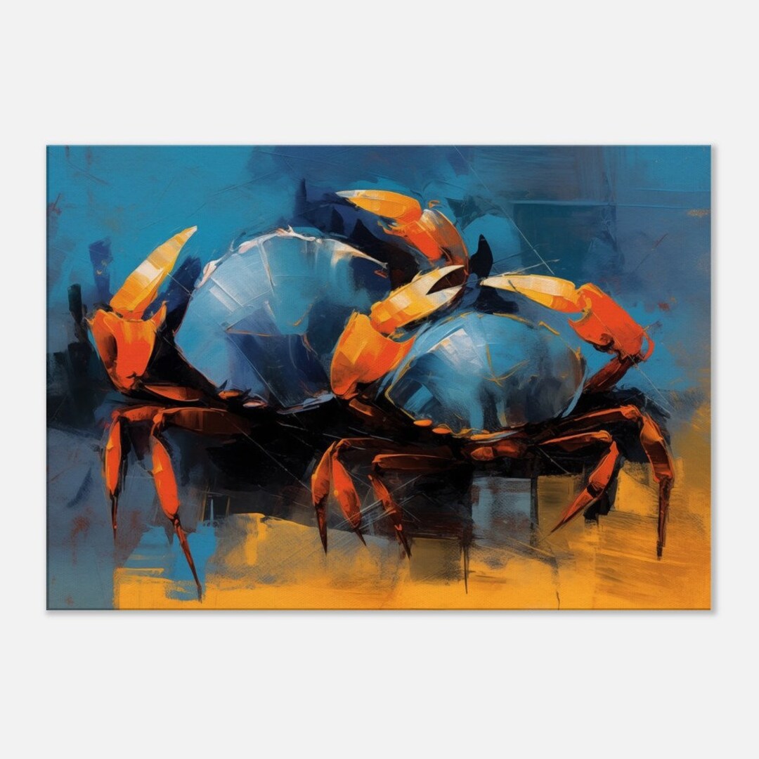 Custom Request Colorful Crustacean Art, Modern Abstract Crabs Painting ...
