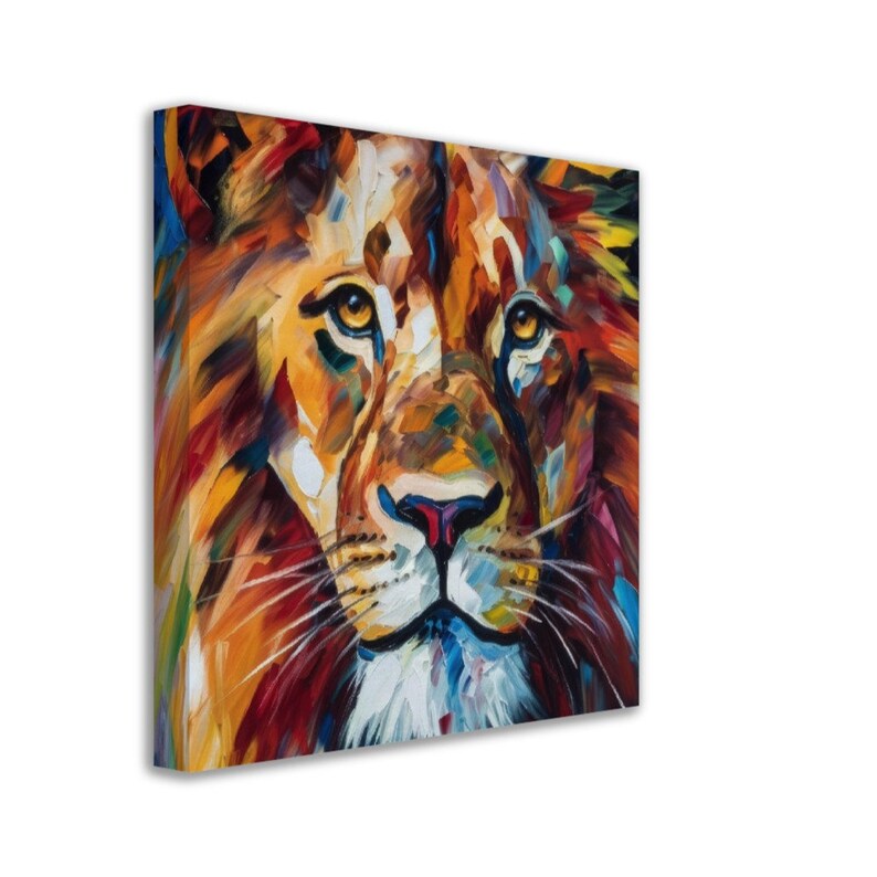 Abstract Lion Canvas Art Bold Colorful Masterpiece - Etsy
