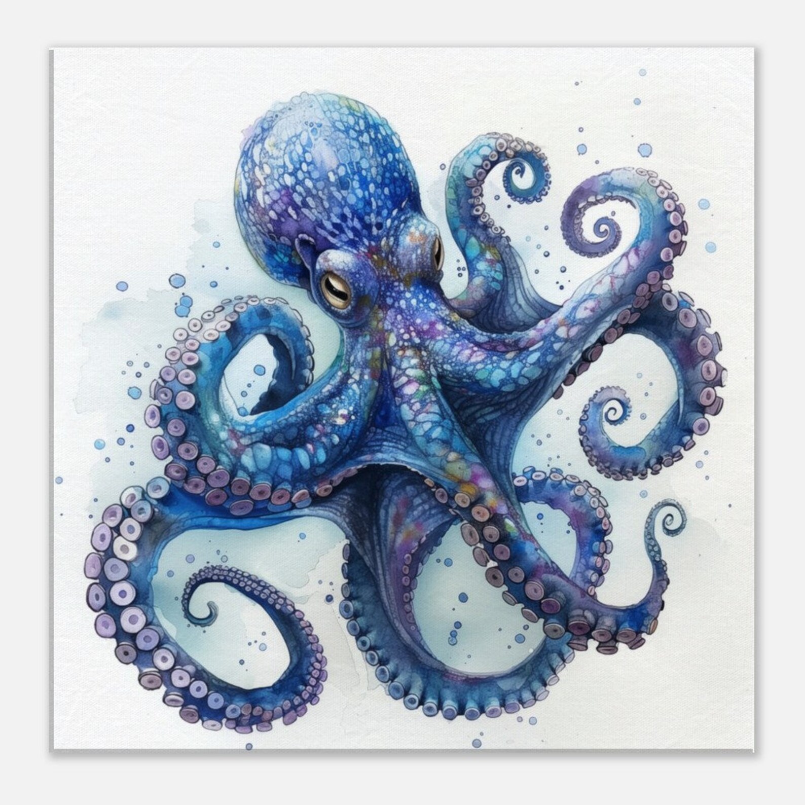 Octopus Canvas Print: Nautical Watercolor Sea Animal Art - Etsy