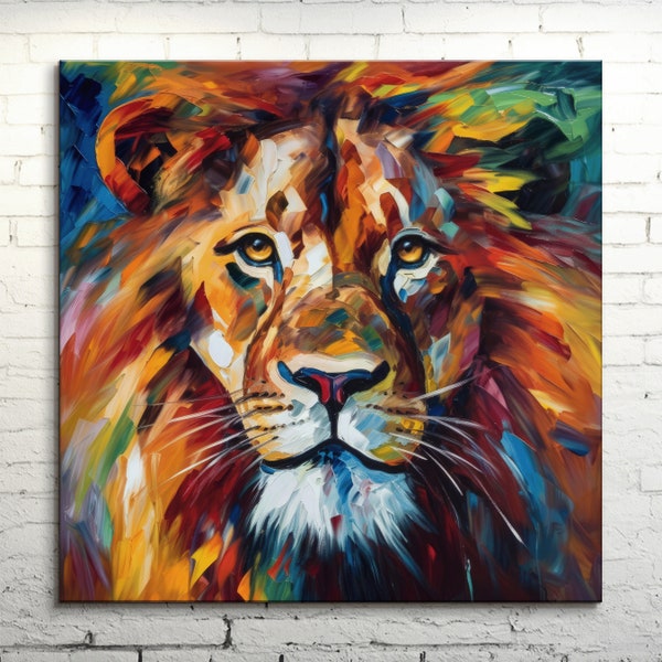 Lion Canvas - Etsy