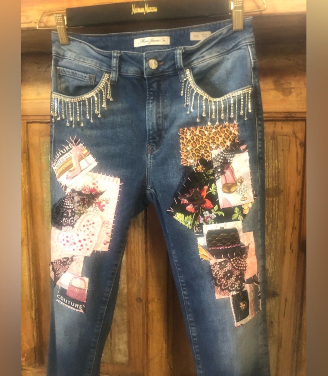 Custom Statement High Rise Skinny Fancy Denim Jeans. Glam - Etsy