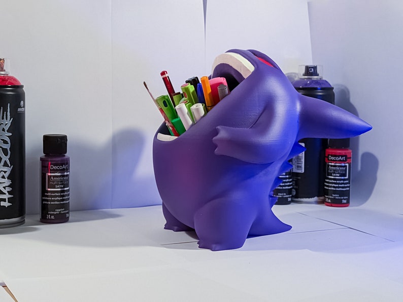 Gengar Pencil Case Pokémon Go Anime Gift Hand Painted Desk Decoration ...