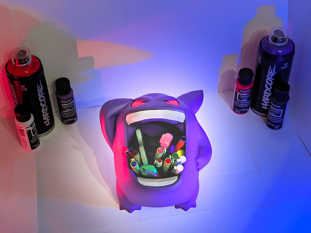 Gengar Pencil Case Pokémon Go Anime Gift Hand Painted Desk Decoration ...