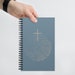 Modern Christian Cross Spiral Notebook, Dotted Pages, Blue, Beige ...