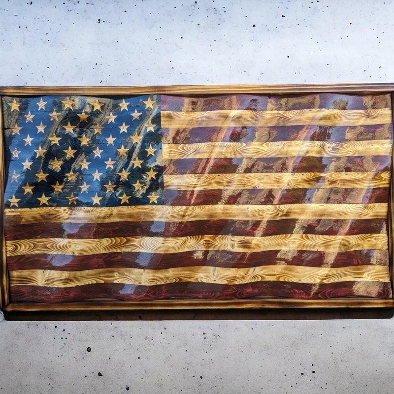 Wavy Wood Flag - Etsy