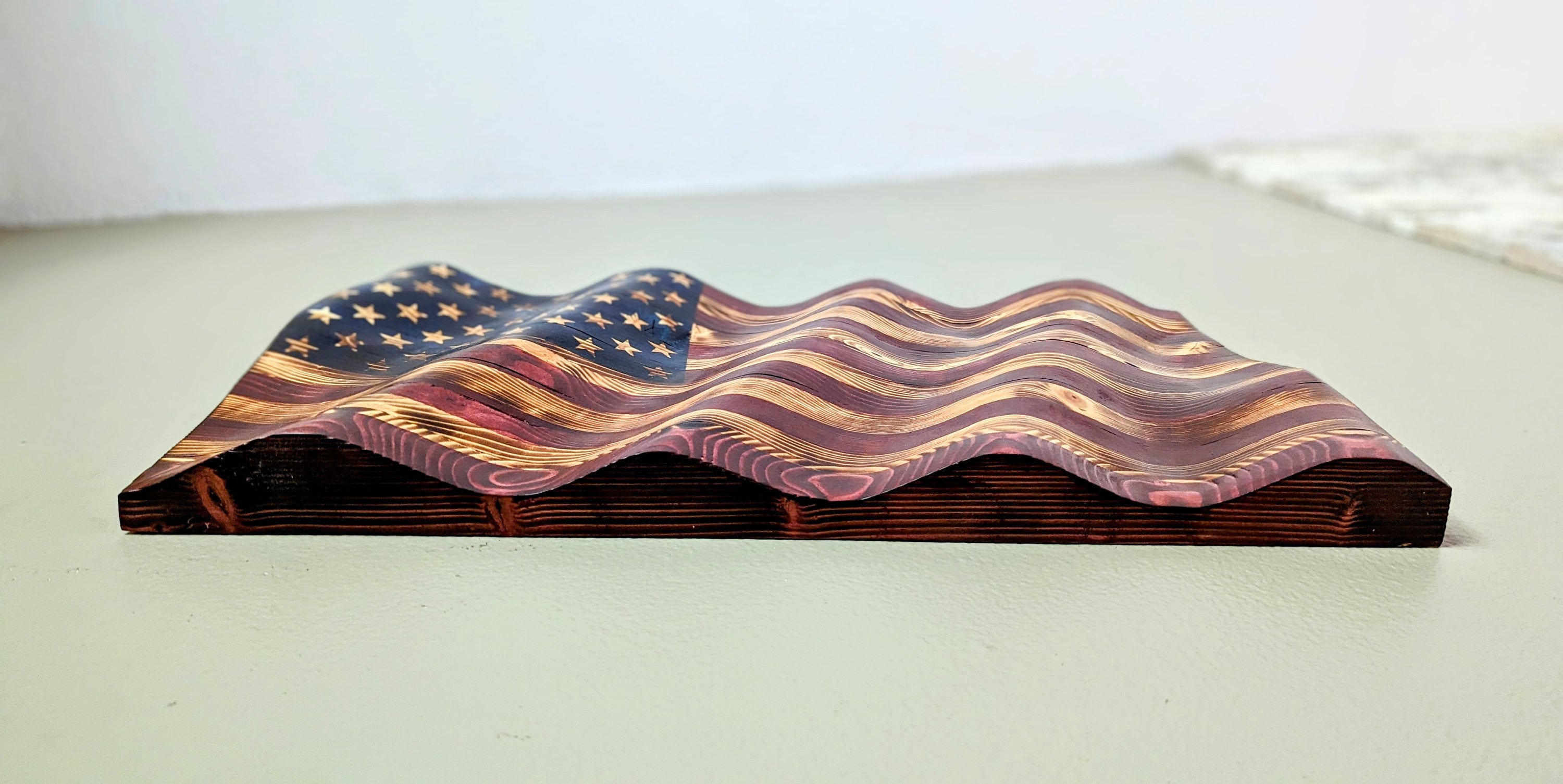 Wooden Wavy US Flag - Etsy