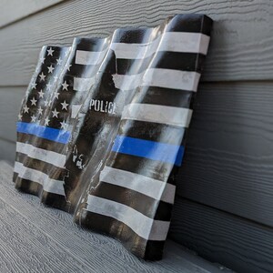 Wavy Wood Police Support Flag - Etsy