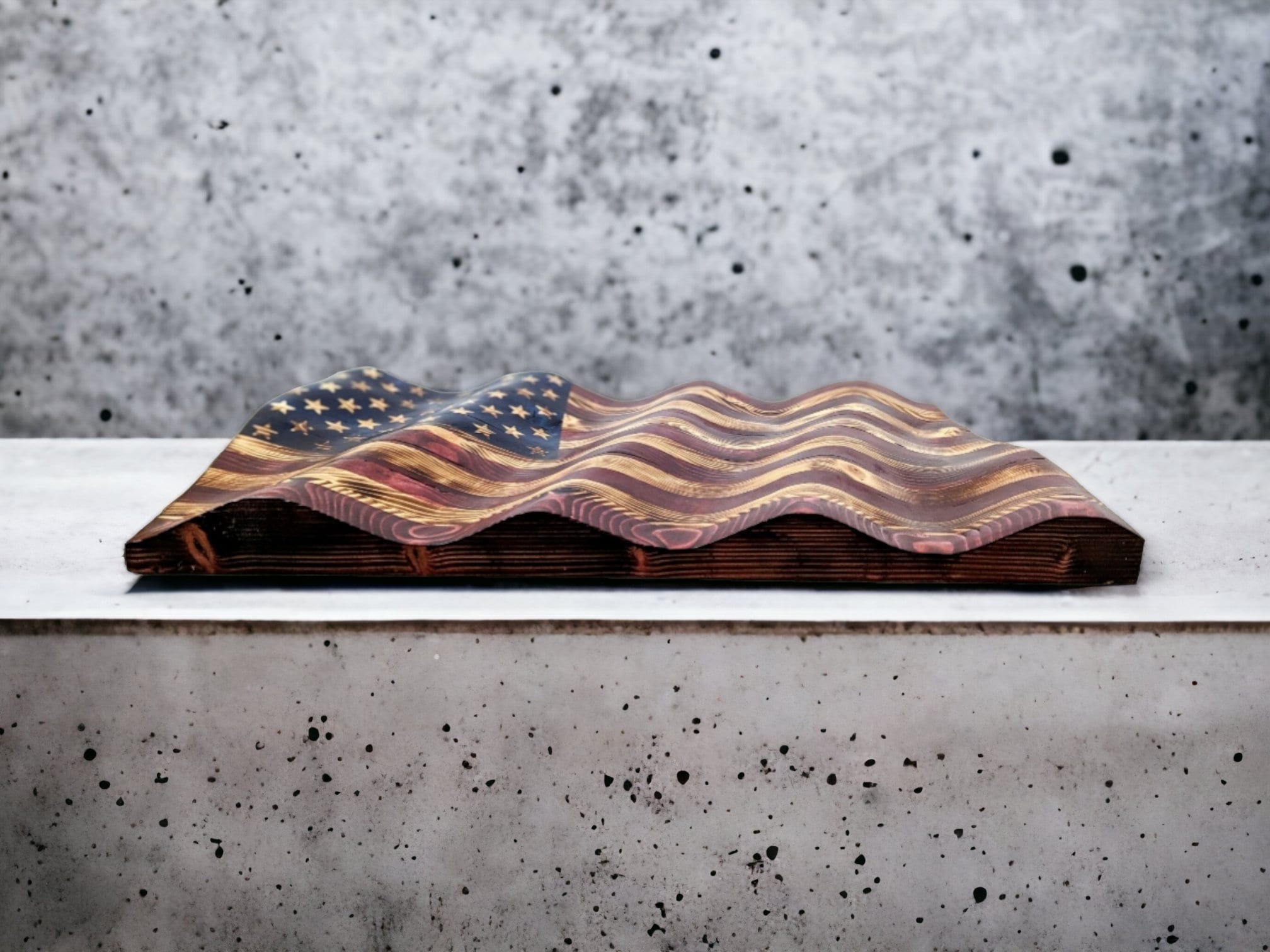 Wavy Wooden US Flag - Etsy