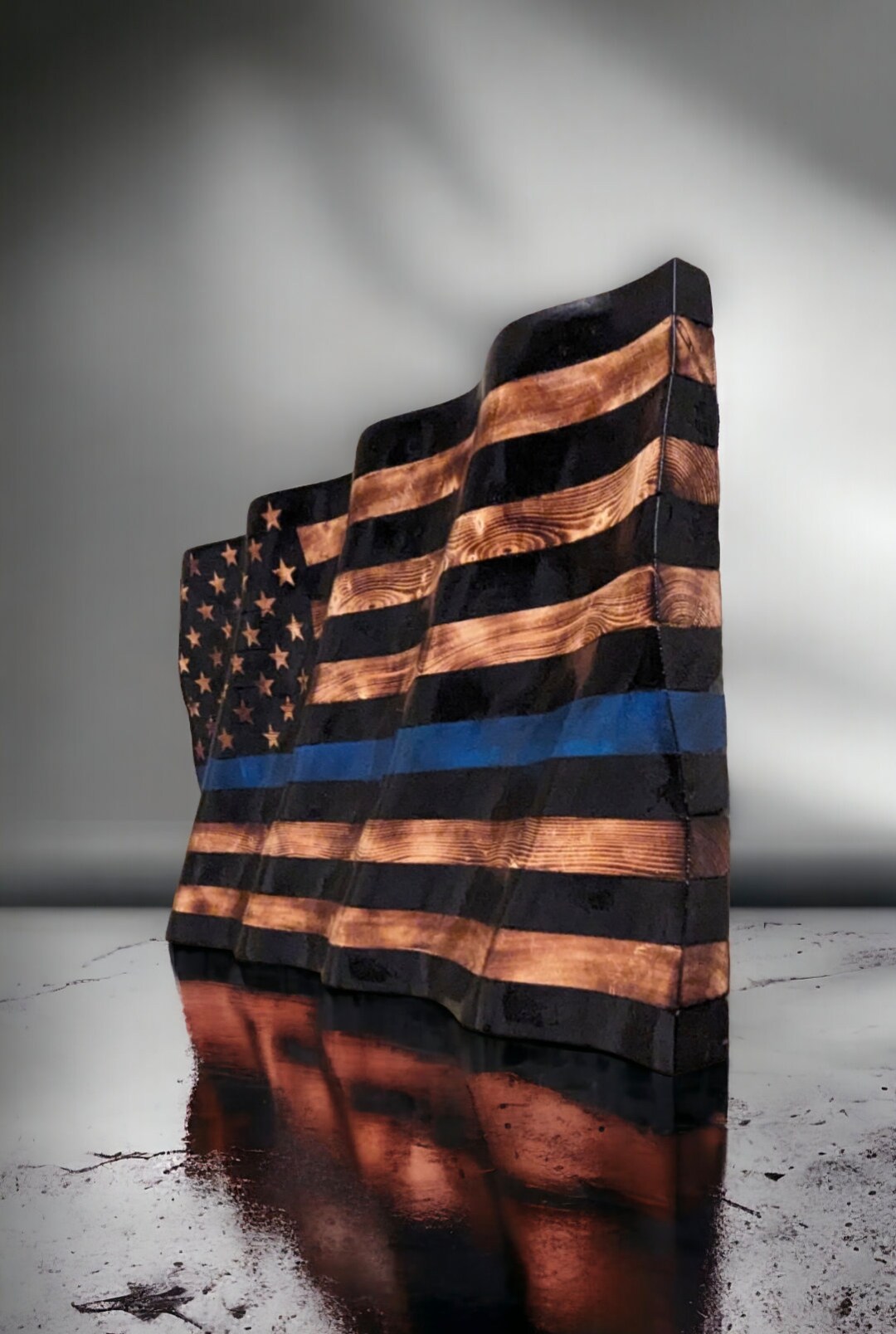 Wavy Wood Police Support Flag - Etsy