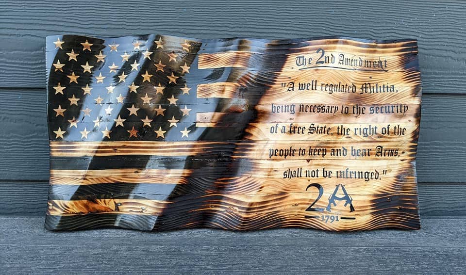 2nd Amendment Flag Wavy Wood Flag - Etsy