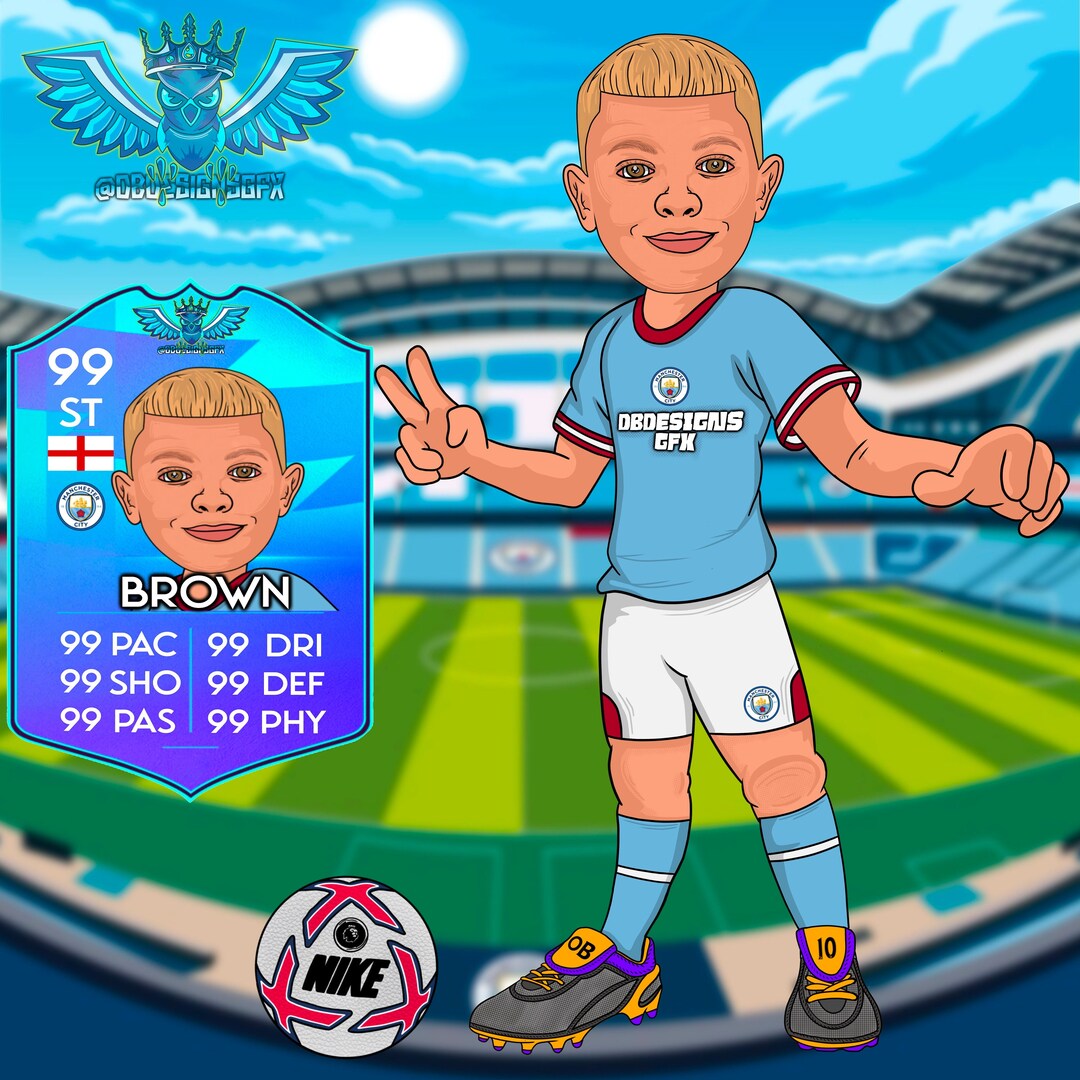Cartoon Football Portrait / Custom Cartoon Football FIFA Walkout ...