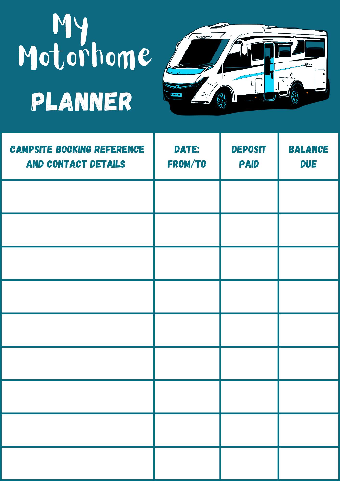 Motorhome Essential Checklists Bundle Motorhome Journal Motorhome ...