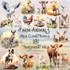 Farm Animals Clipart Bundle 22 High Quality PNG Digital Download ...