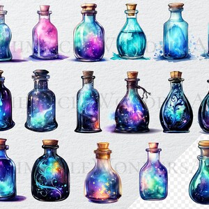 Watercolor Wizard Potions Clipart Bundle High Quality PNG Digital ...