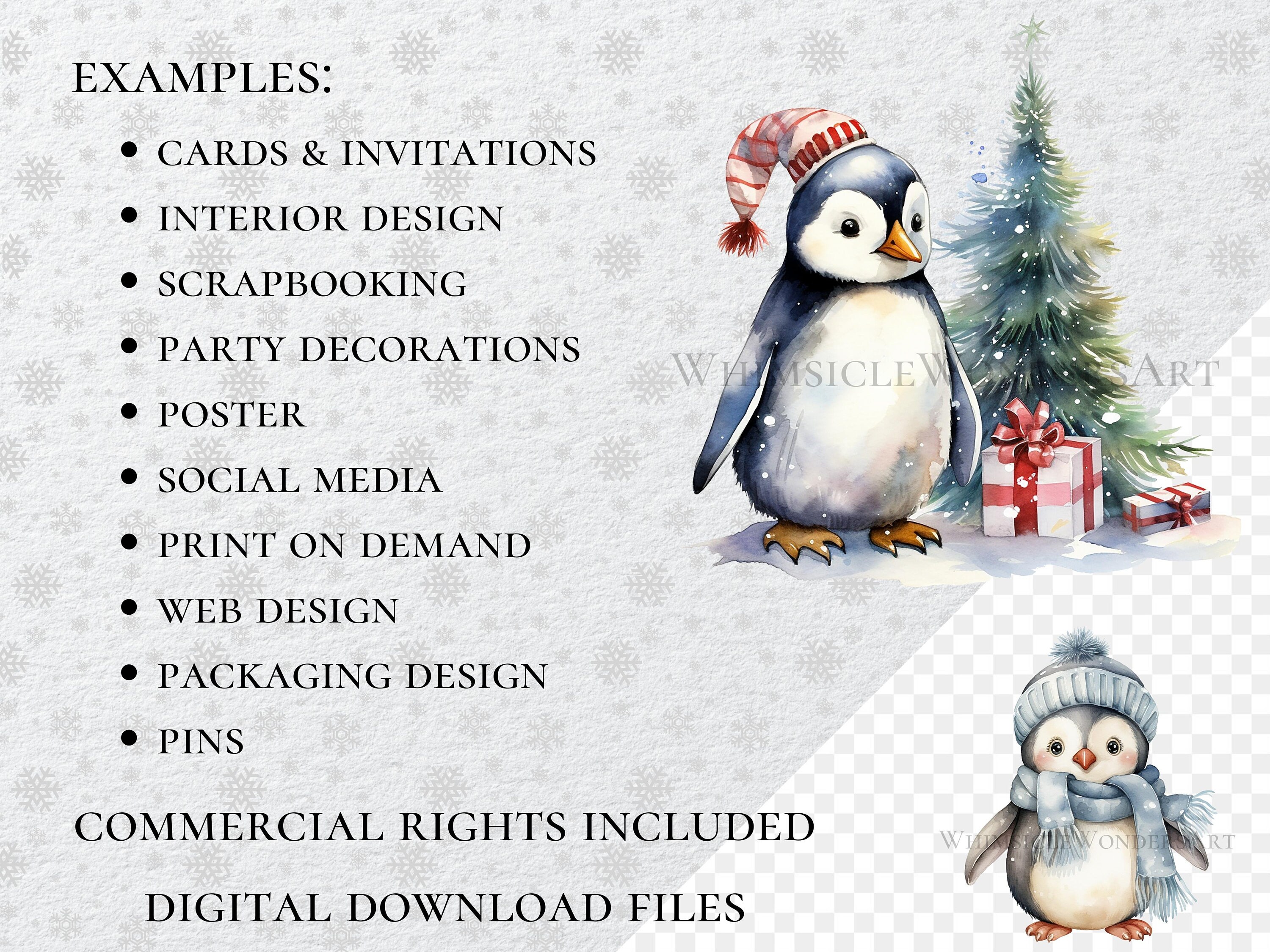 Watercolor Penguin Clipart Bundle High Quality PNG Digital Download ...