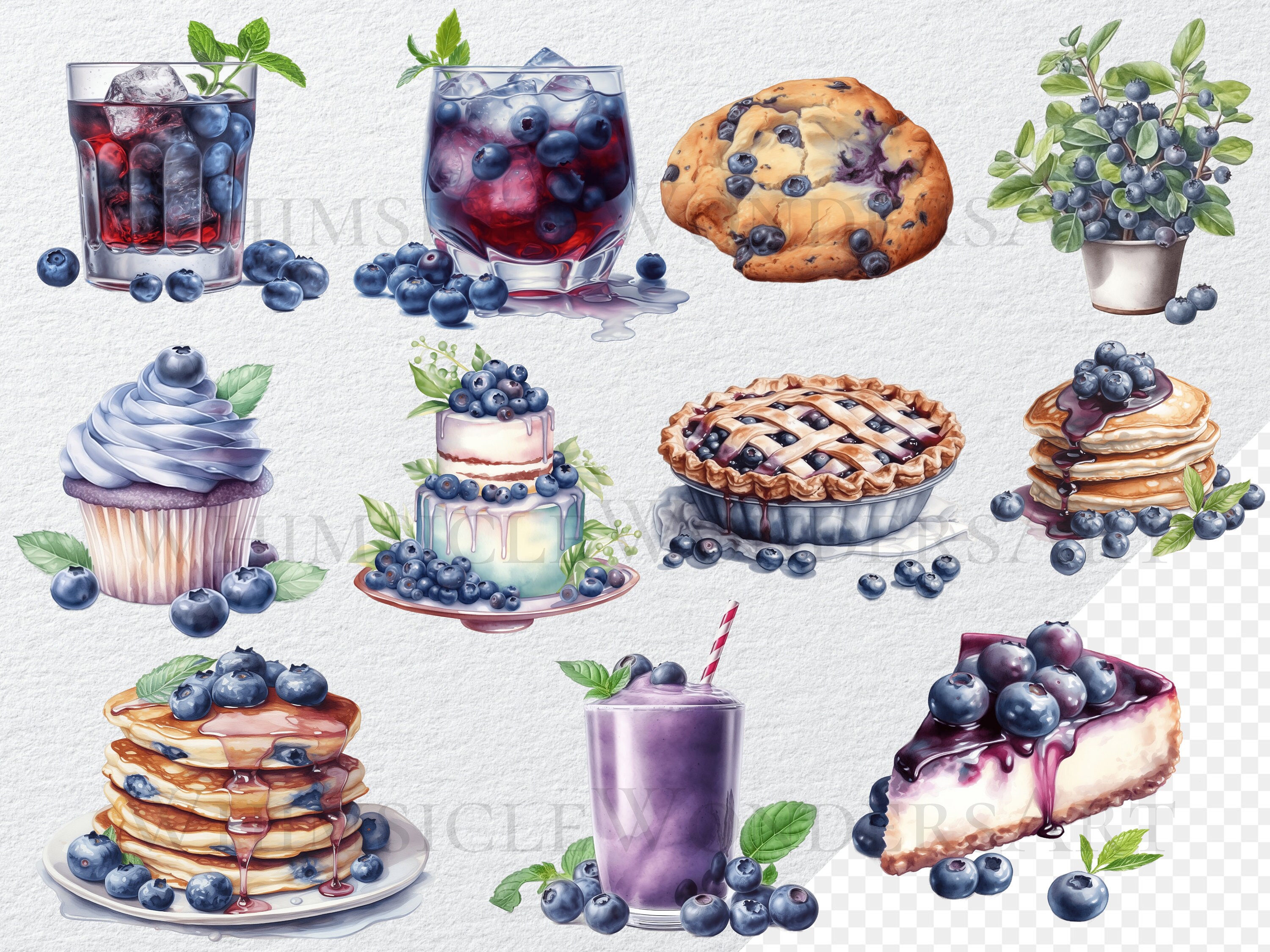 Blueberry Clipart Bundle 22 High Quality PNG Digital Download ...
