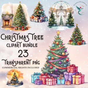 Watercolor Christmas Tree Clipart Bundle (PNG, Digital Download) - Etsy