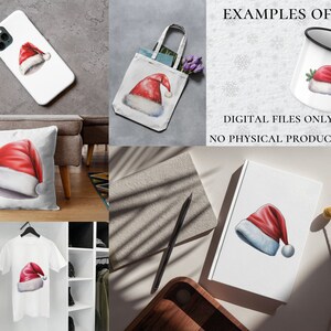 Watercolor Santa Hat Clipart Bundle High Quality PNG Digital Download ...
