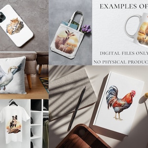 Watercolor Farm Animals Clipart Mega Bundle High Quality PNG Digital ...