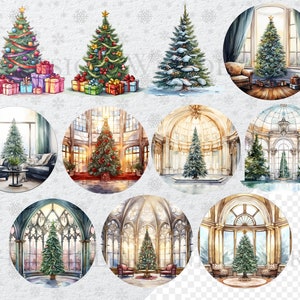 Watercolor Christmas Tree Clipart Bundle (PNG, Digital Download) - Etsy