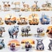 Watercolor Safari Animals Clipart Bundle 200 High Quality PNG Digital ...