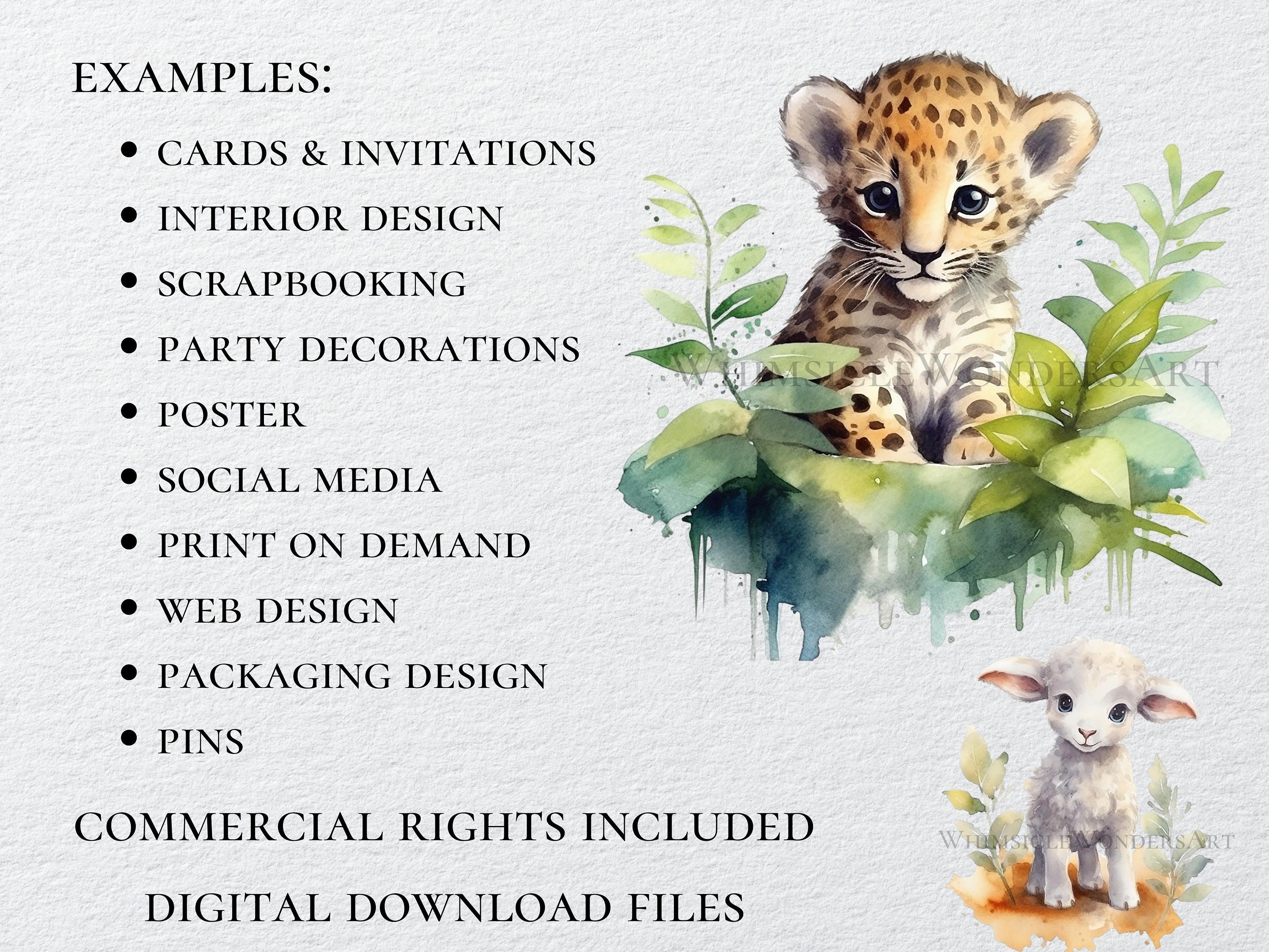 Cute Baby Animals Mega Clipart Bundle 123 High Quality PNG - Etsy