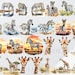 Watercolor Safari Animals Clipart Bundle 200 High Quality PNG Digital ...
