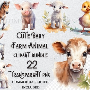 Farm Animals Clipart Bundle 22 High Quality PNG Digital Download ...