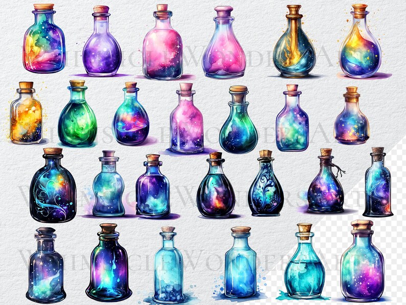 Watercolor Fantasy Wizard Clipart Bundle High Quality PNG Digital ...