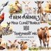 Farm Animals Clipart Bundle 22 High Quality PNG Digital Download ...