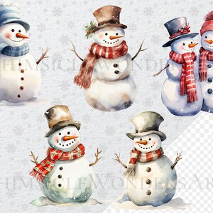 Watercolor Snowman Clipart Bundle High Quality PNG Digital Download ...