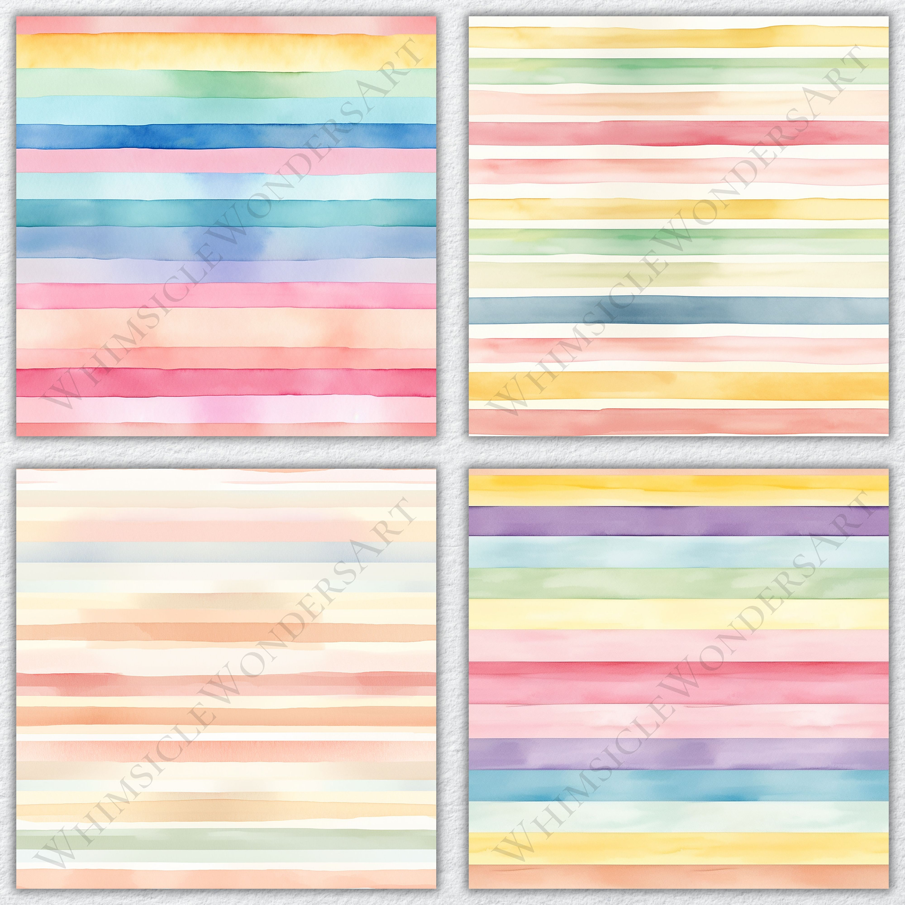 Watercolor Stripes Seamless Pattern Bundle (digital Download) - Etsy