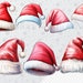 Watercolor Santa Hat Clipart Bundle High Quality PNG Digital Download ...