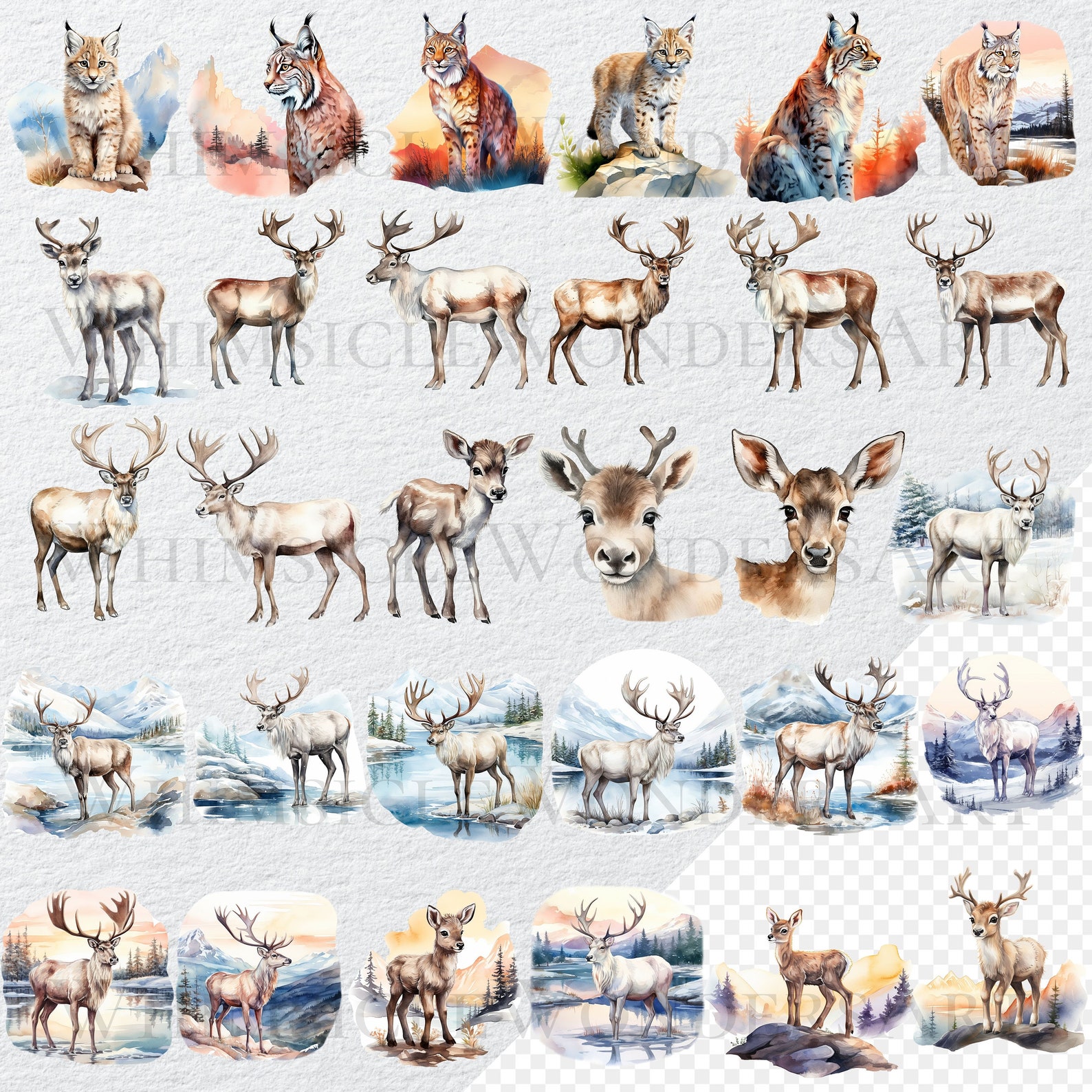 Watercolor Arctic Animals Clipart Bundle High Quality PNG Digital ...