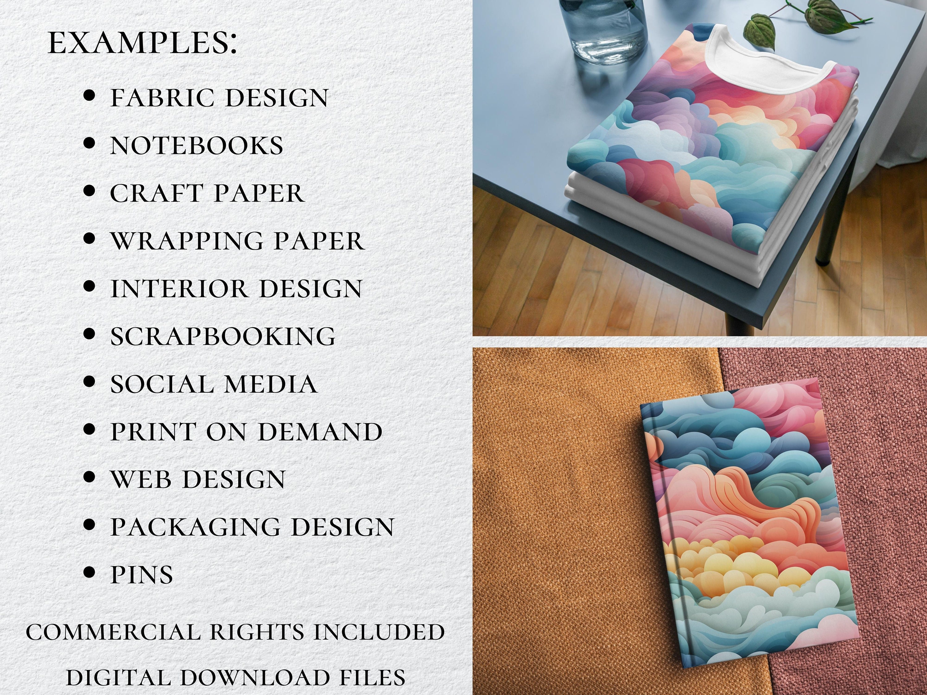 Pastel Rainbow Seamless Pattern Bundle Digital Paper Background Pattern ...