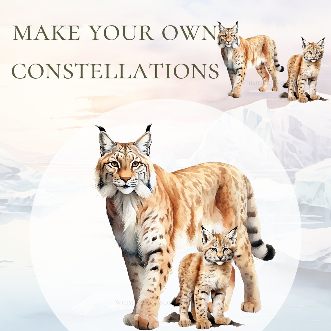 Watercolor Lynx Clipart Bundle, Transparent PNG (digital Download) - Etsy