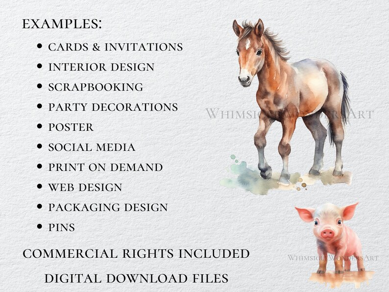 Farm Animals Clipart Bundle 22 High Quality PNG Digital - Etsy