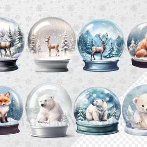 Watercolor Snow Globe Clipart Bundle High Quality PNG Digital Download ...