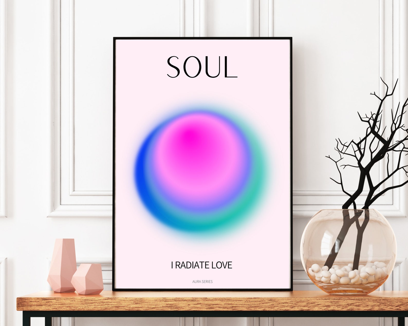 Mind Body Soul Poster Set of 3 | Y2K Dorm Decor, Vibrant Gradient Aura ...